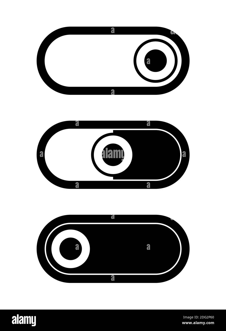 On Off Switch Button or Slider Icon Set. Vector Image Stock Vector Image & Art - Alamy