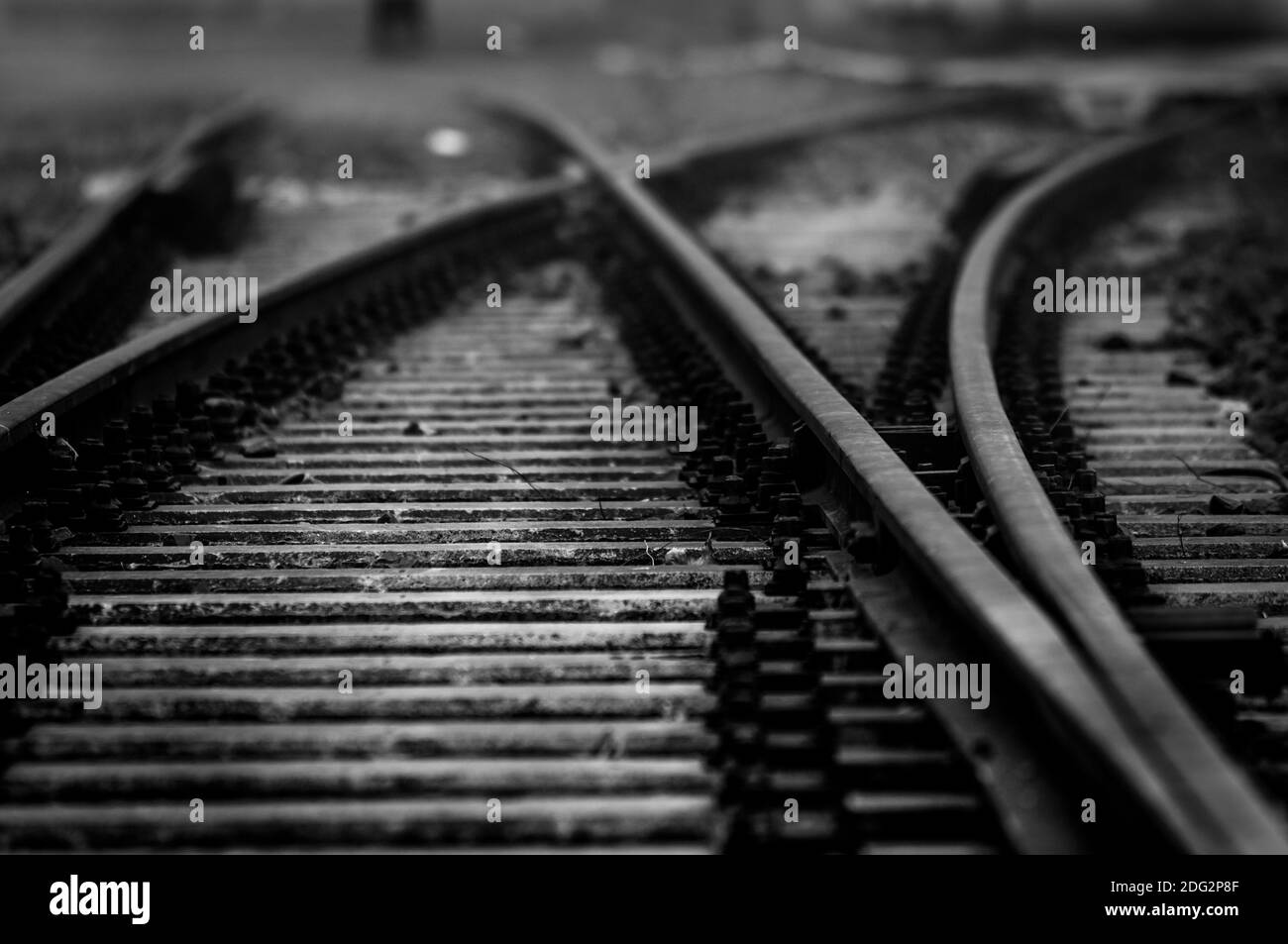Black and white railway hi-res stock photography and images - Alamy