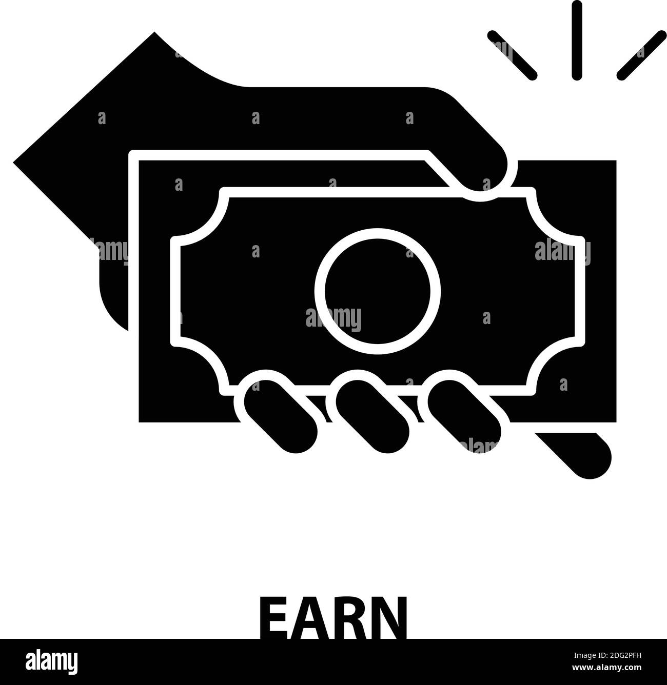 earn icon, black vector sign with editable strokes, concept ...