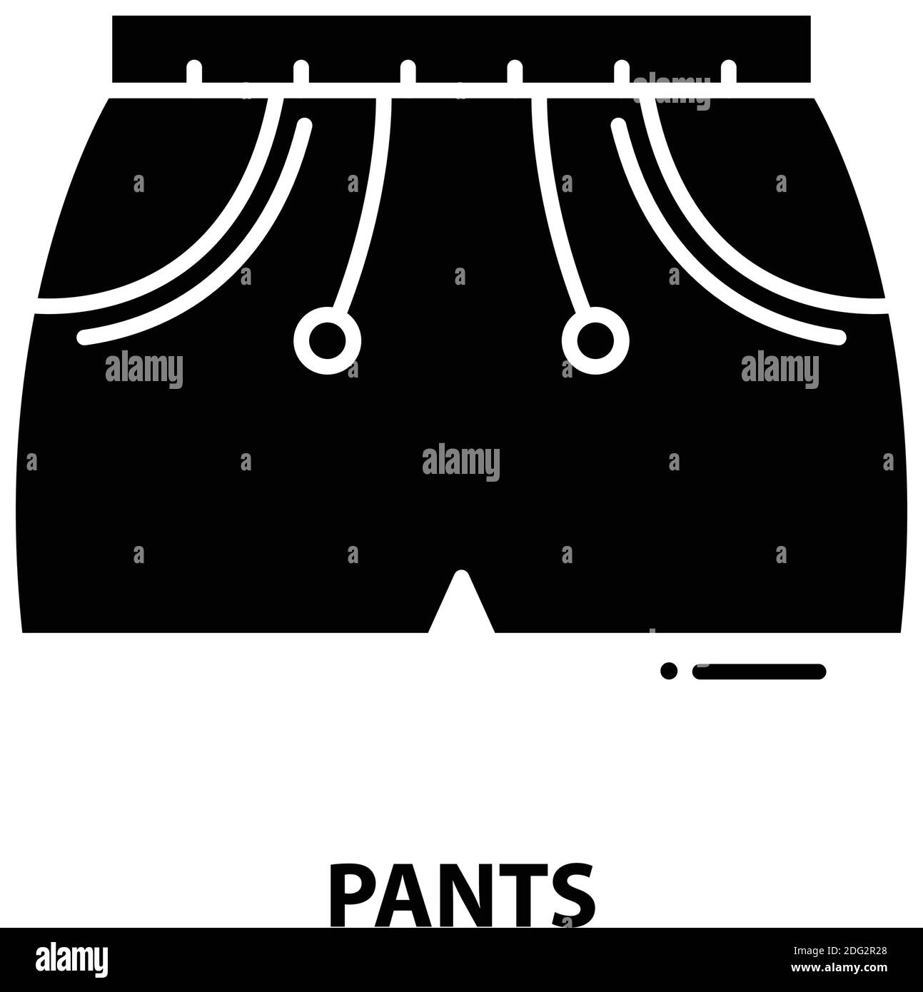pants sign icon, black vector sign with editable strokes, concept ...