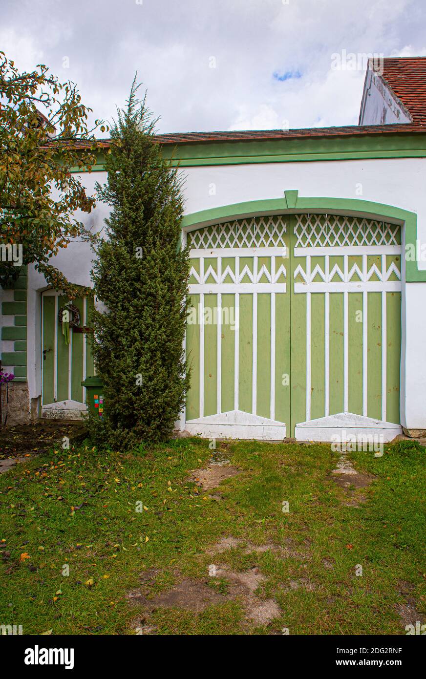 Rural czech village house with typical colorful facade Stock Photo - Alamy
