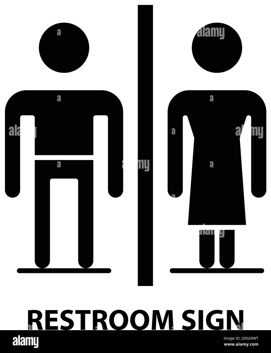 restroom sign icon, black vector sign with editable strokes, concept ...