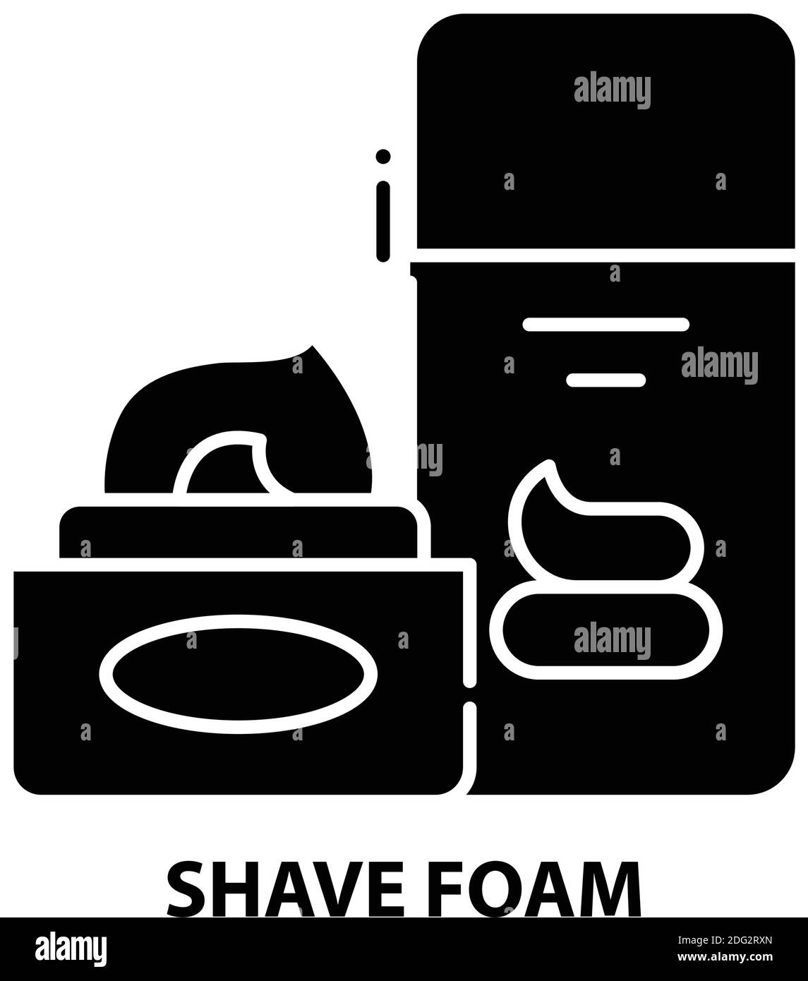 shave foam icon, black vector sign with editable strokes, concept ...