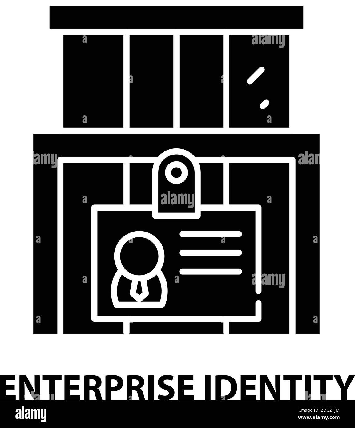 enterprise identity icon, black vector sign with editable strokes ...