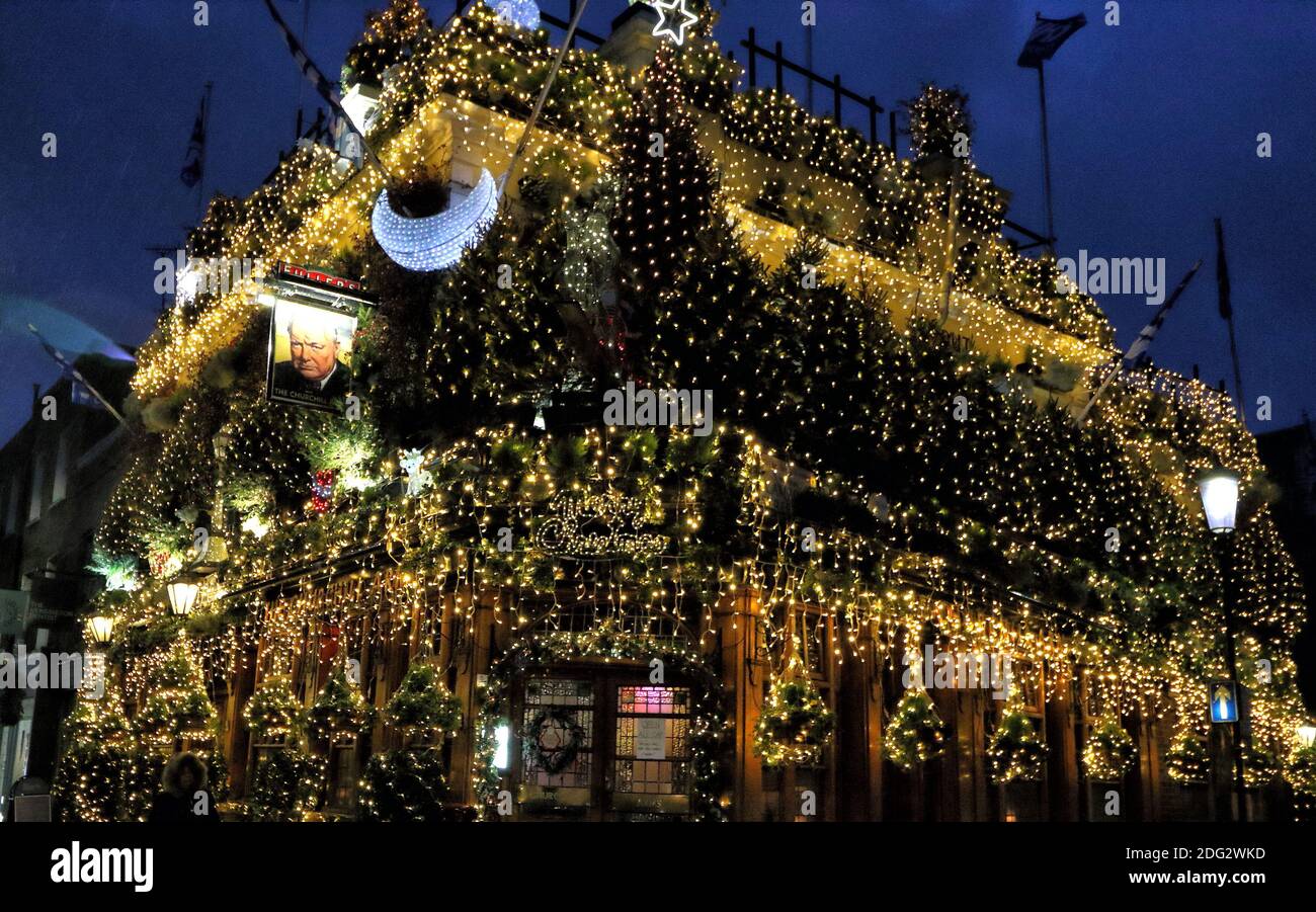 London, UK. Kensington pub The Churchill Arms has made a name for ...