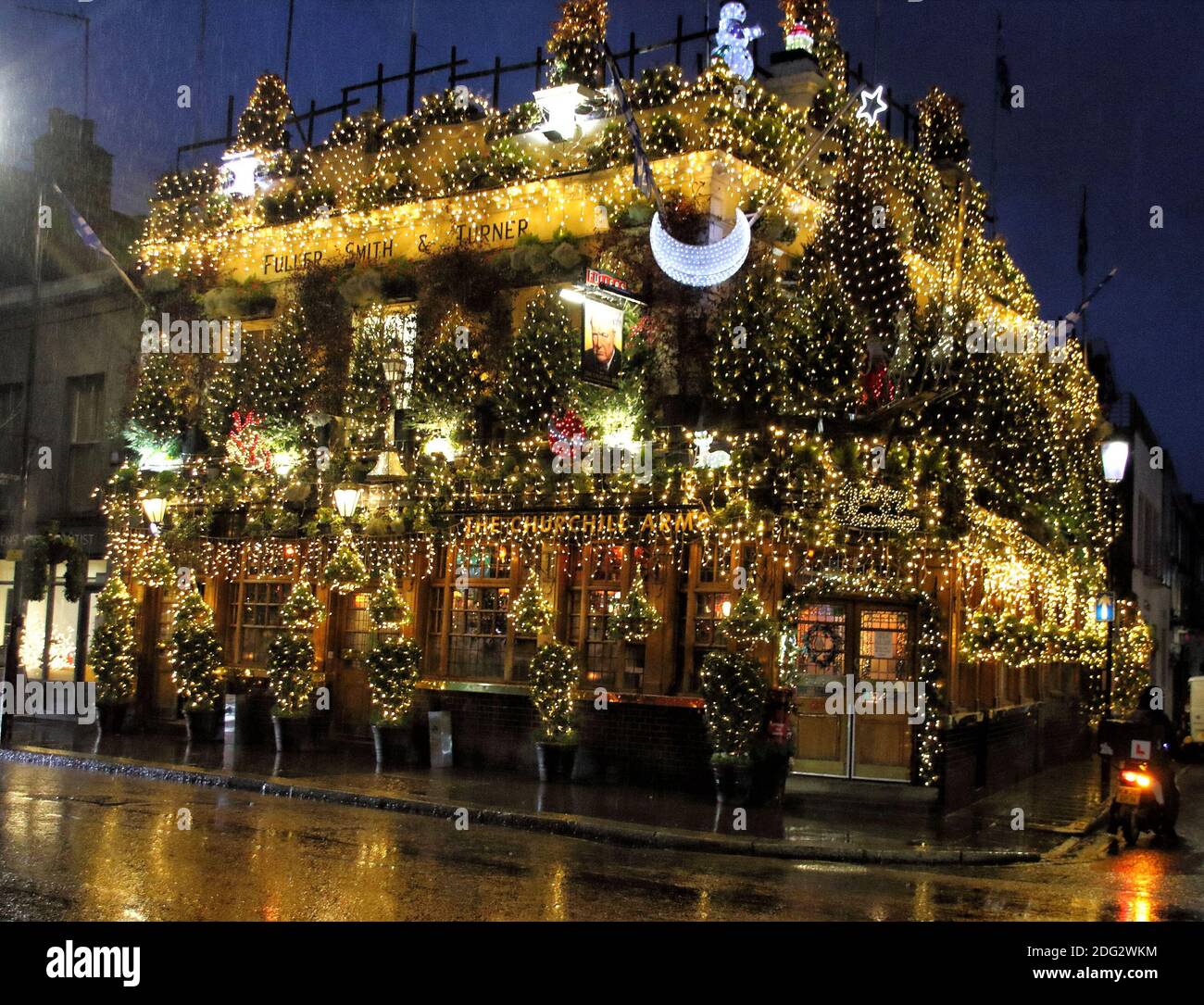 London, UK. Kensington pub The Churchill Arms has made a name for ...