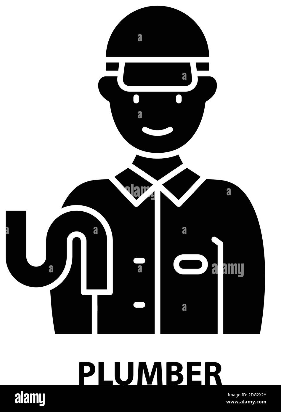 plumber icon, black vector sign with editable strokes, concept ...