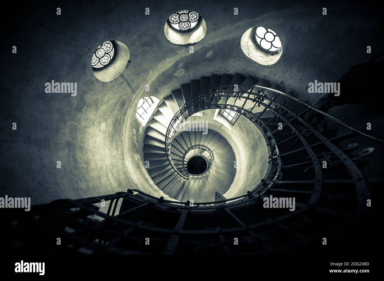 Stair steps in a tower hi-res stock photography and images - Alamy