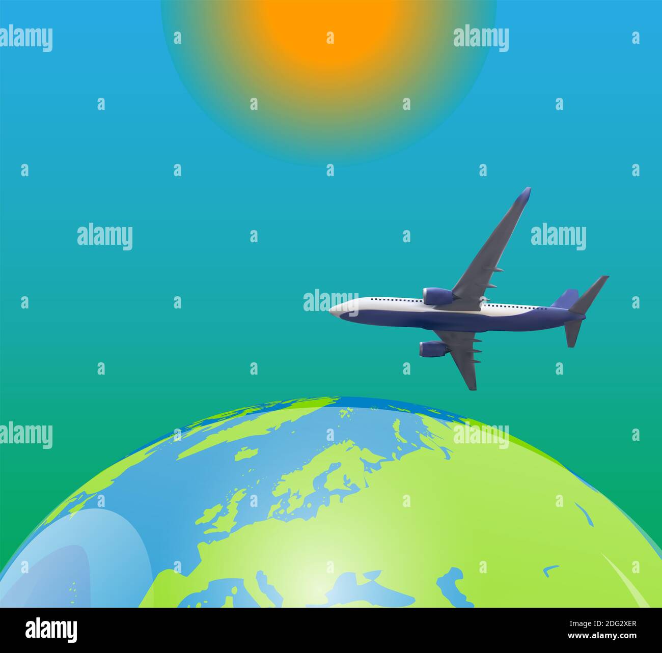 Globe illustration airplane hi-res stock photography and images - Alamy