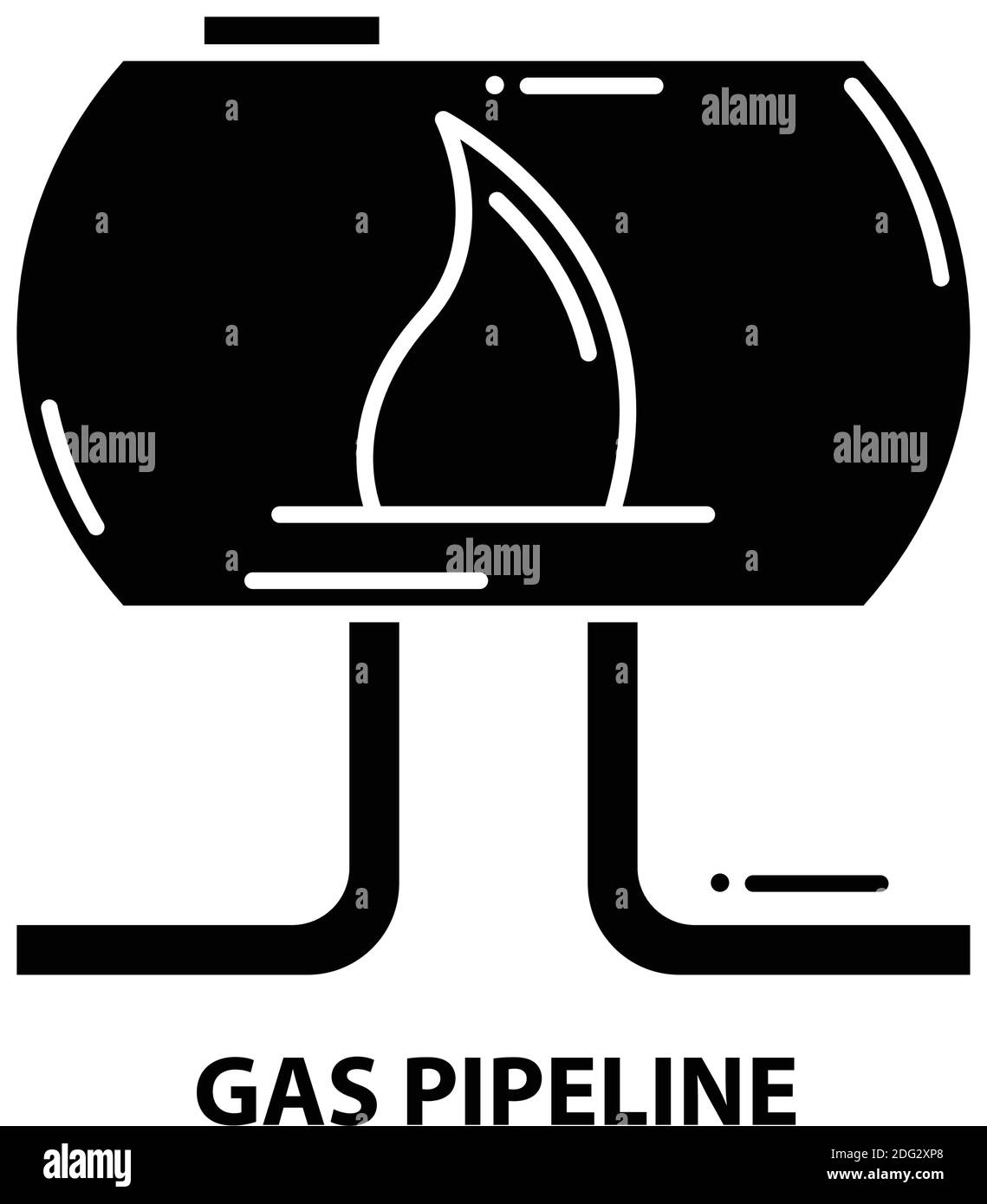 gas pipeline icon, black vector sign with editable strokes, concept ...