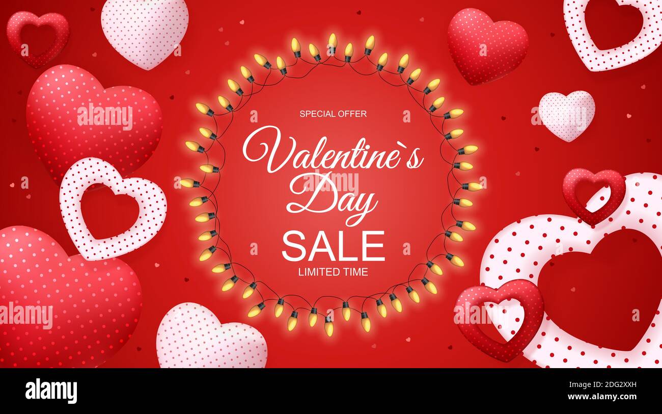 Valentines Day Sale, Discont Card. Illustration Stock Photo - Alamy