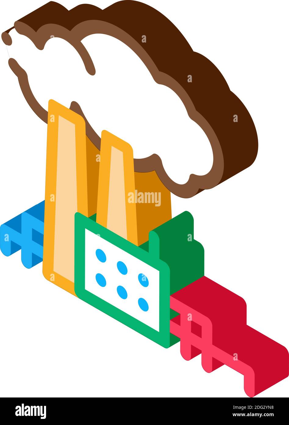 power factory isometric icon vector illustration color Stock Vector ...