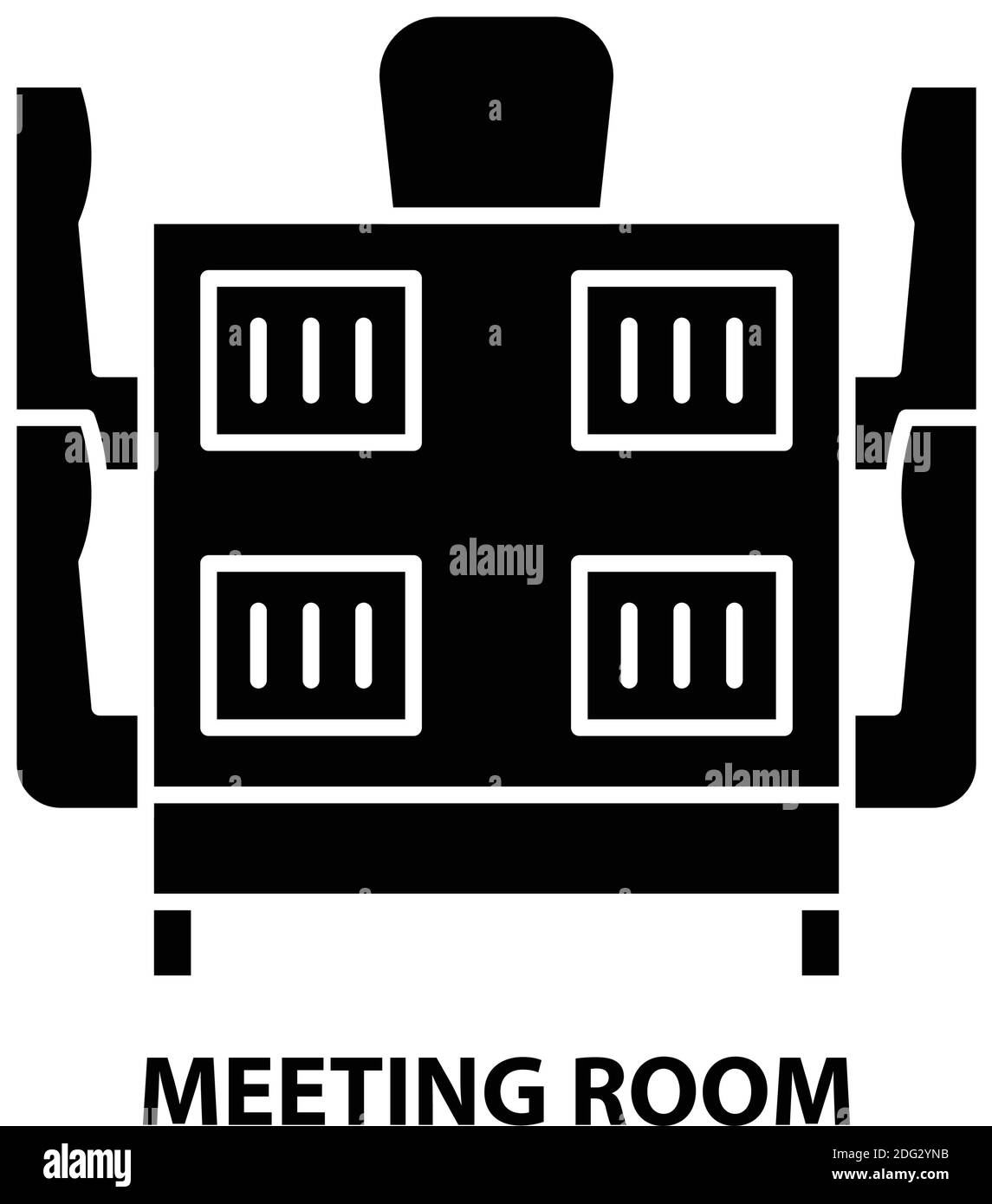 meeting room icon, black vector sign with editable strokes, concept ...