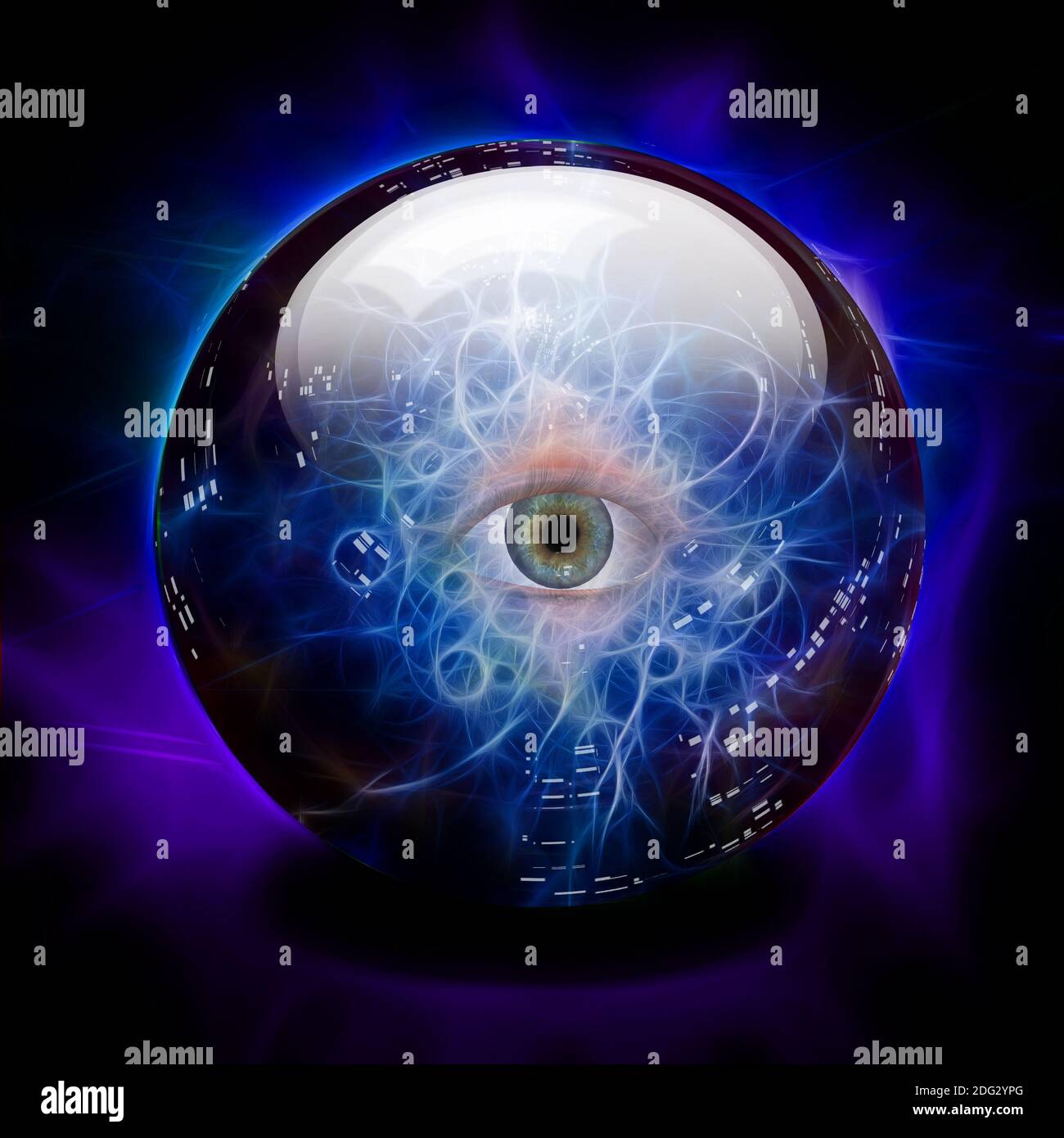 Crystal Ball with all seeing eye. 3D rendering Stock Photo - Alamy