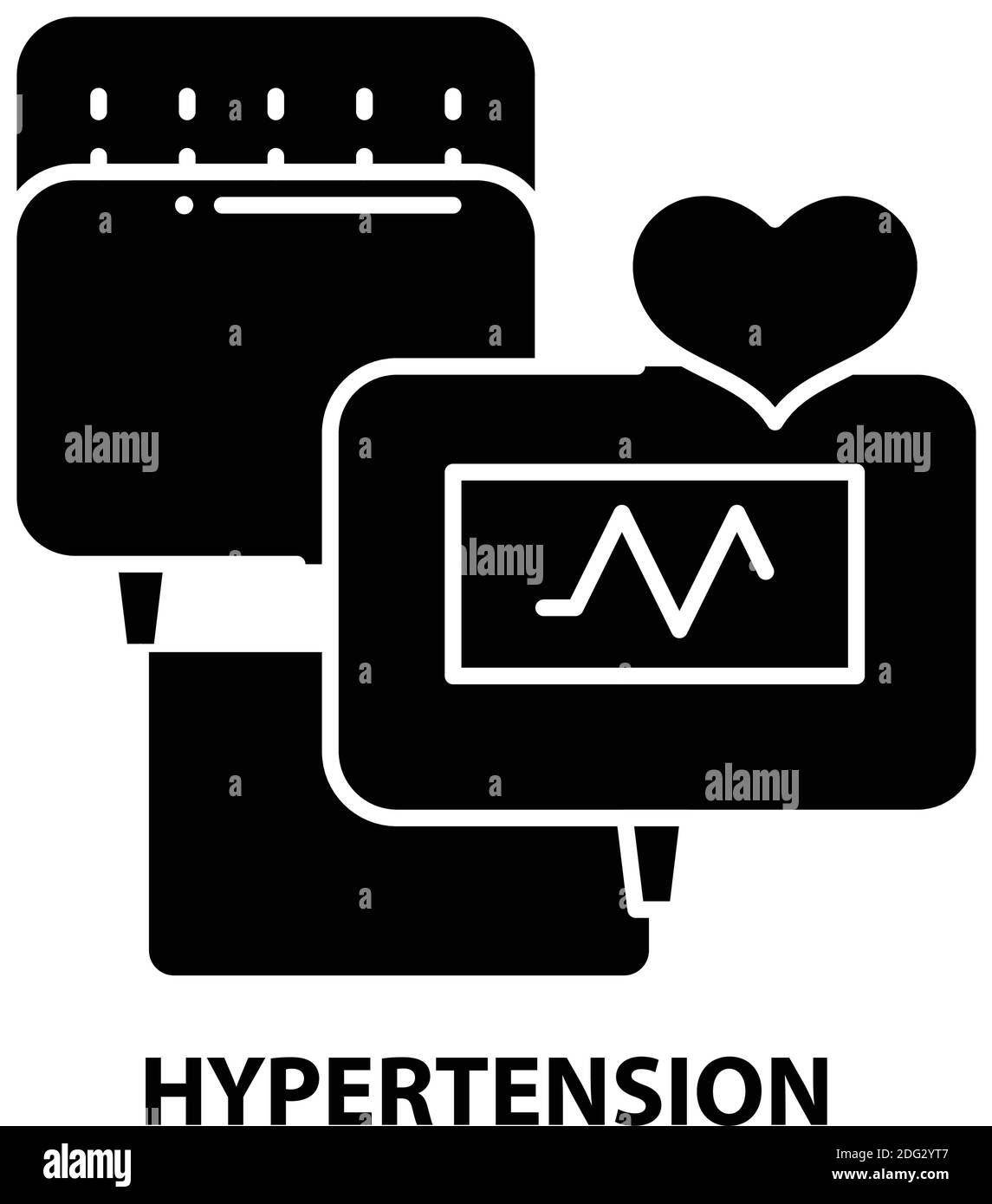 hypertension icon, black vector sign with editable strokes, concept ...