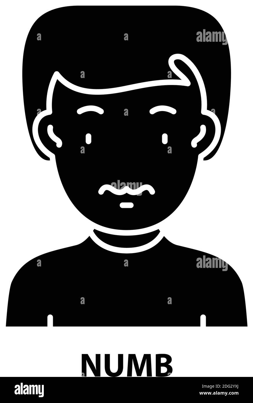numb icon, black vector sign with editable strokes, concept ...