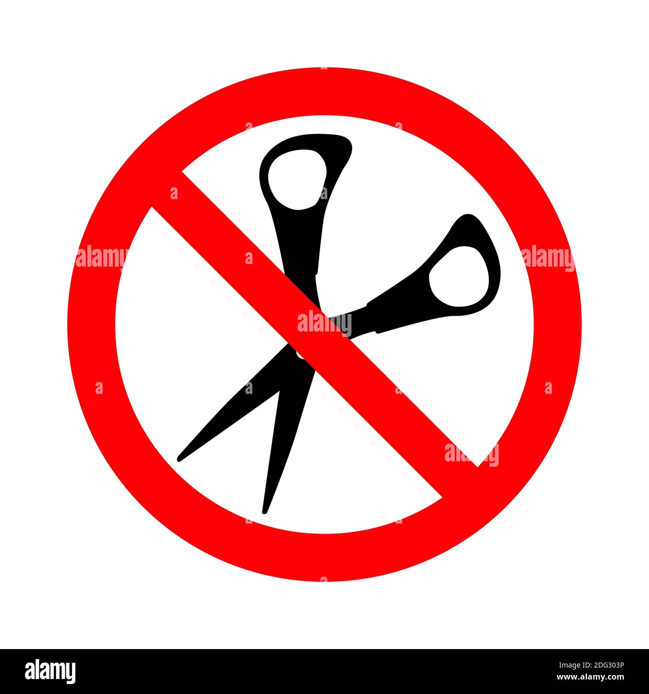 Sign prohibiting cutting packaging by scissors. Illustration Stock ...