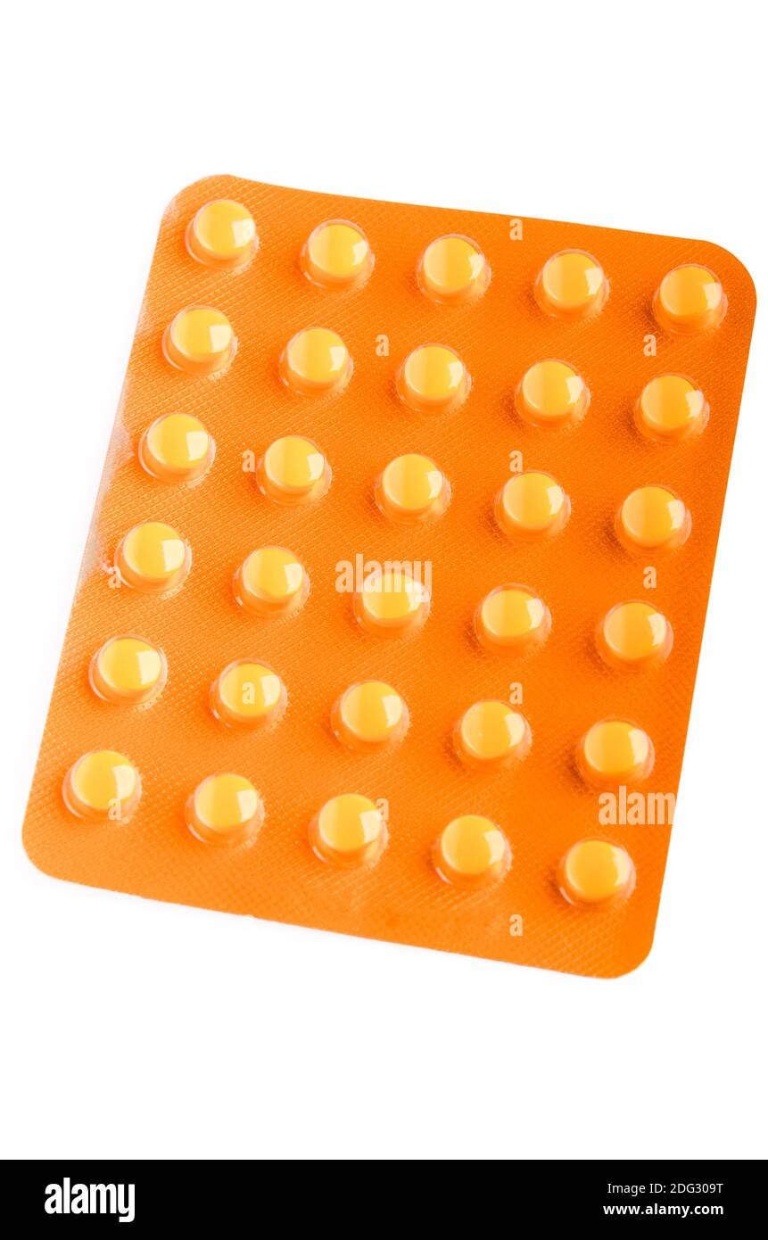 Tablets in packing Stock Photo - Alamy