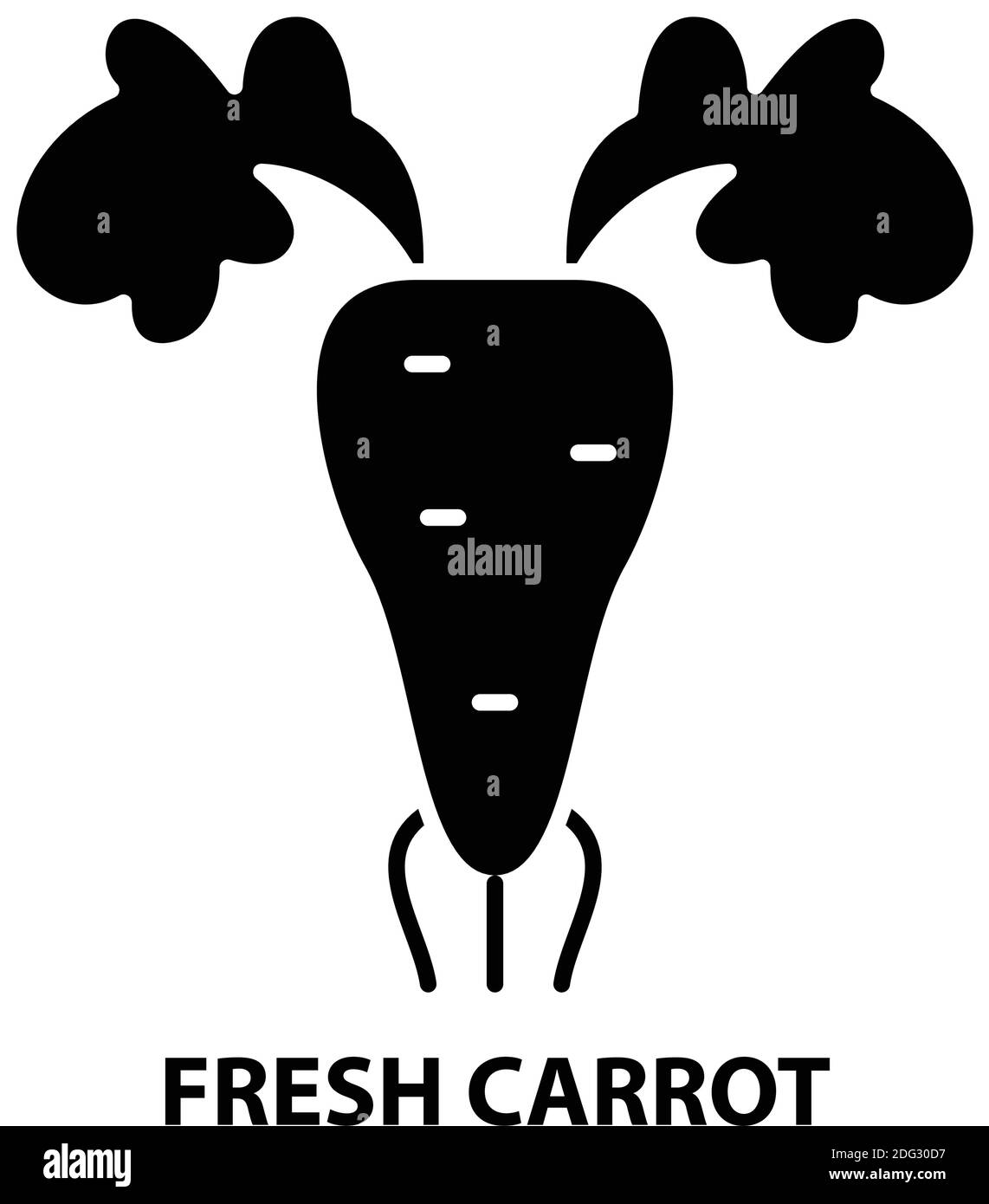fresh carrot icon, black vector sign with editable strokes, concept ...
