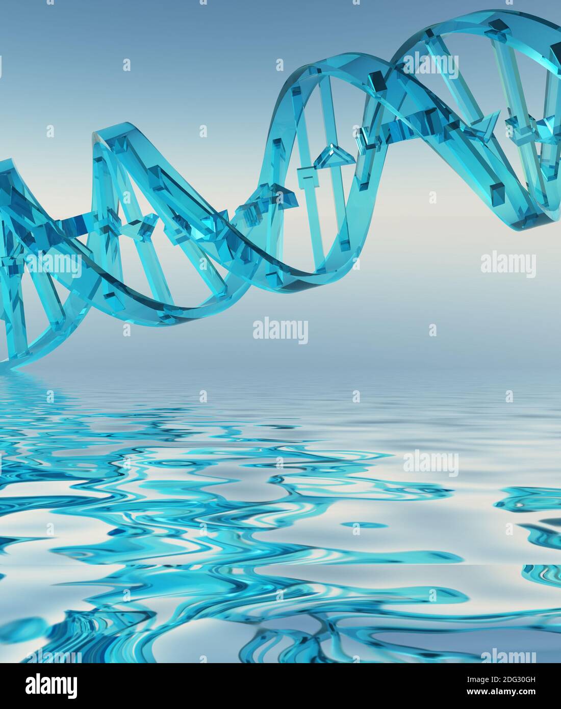 DNA Strand Water Refelctions. 3D rendering Stock Photo - Alamy