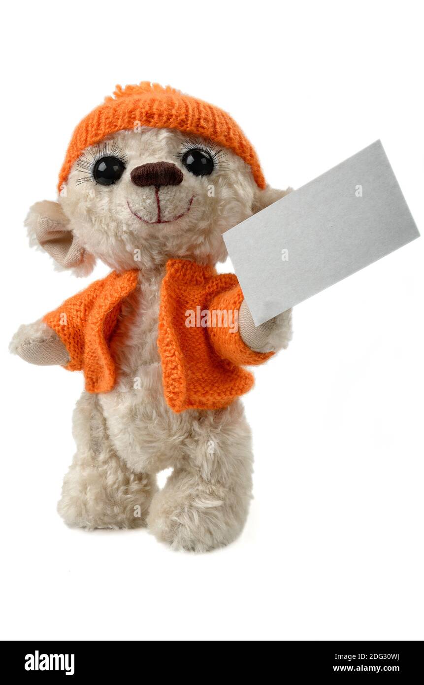 Soft toy with a blank Stock Photo - Alamy