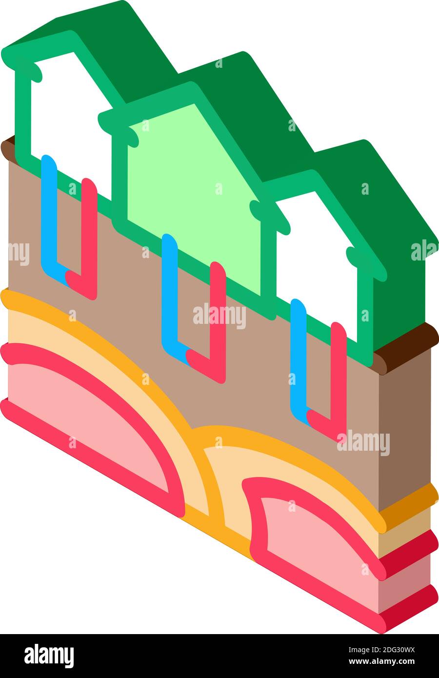 house natural heating isometric icon vector illustration Stock Vector ...
