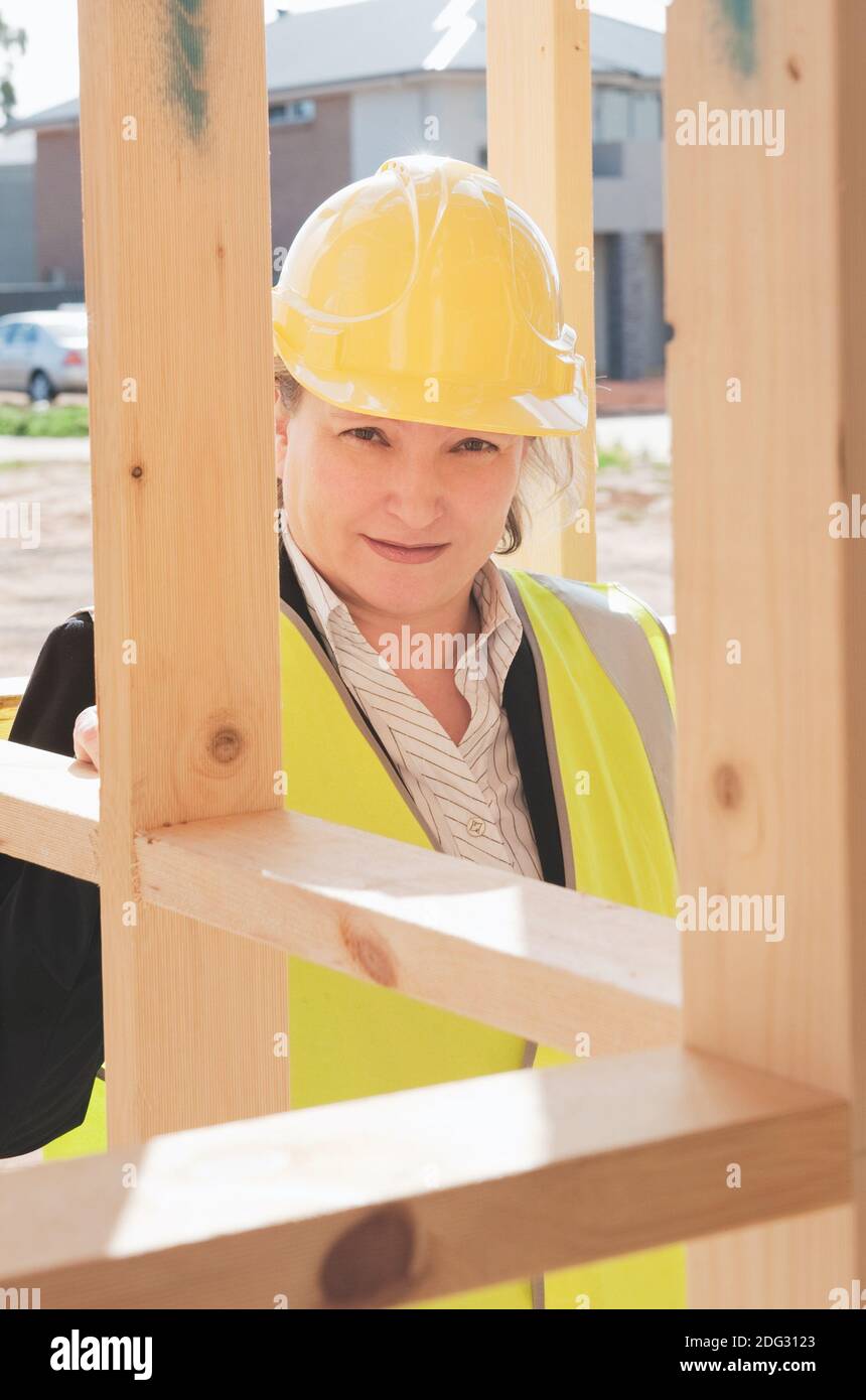 Engineer holding yellow safety hi-res stock photography and images - Alamy