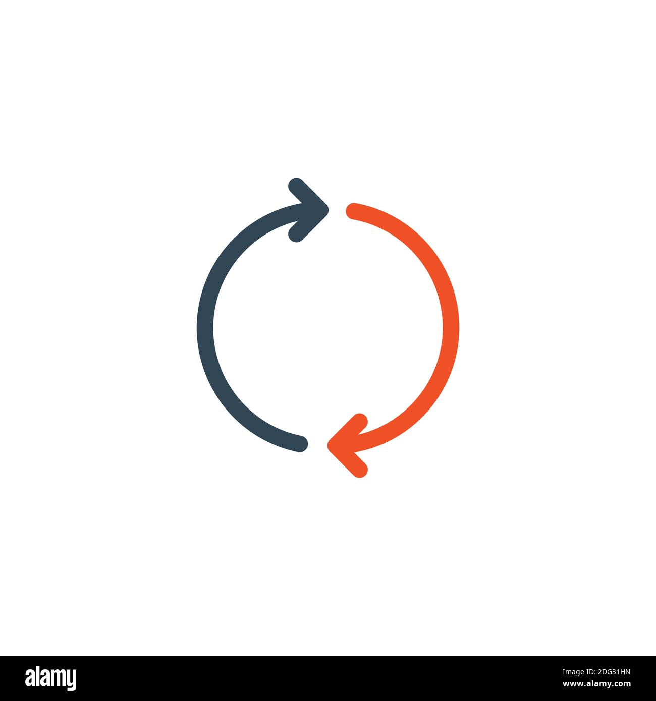 Vector sync and refresh icon, double circle arrows, convert icon. Stock ...