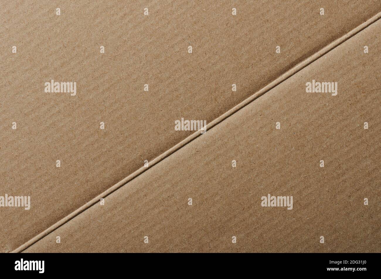 Diogonal bend line on carton paper background macro close up view Stock ...