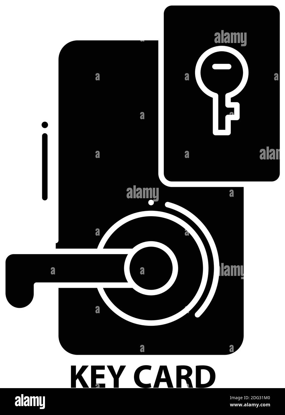 key card icon, black vector sign with editable strokes, concept ...