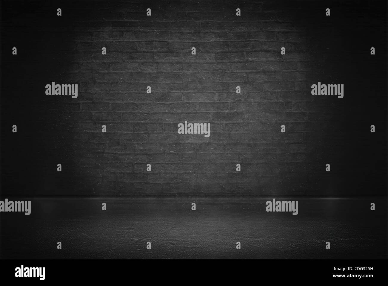 Black brick wall with vignette. Studio backdrop - well use as back drop ...