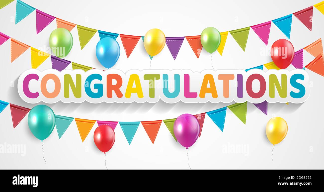 Congratulations design template background. illustration Stock Photo ...