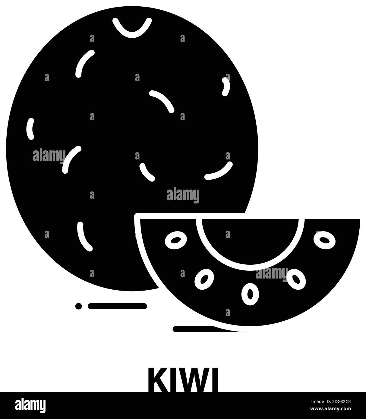 kiwi icon, black vector sign with editable strokes, concept ...