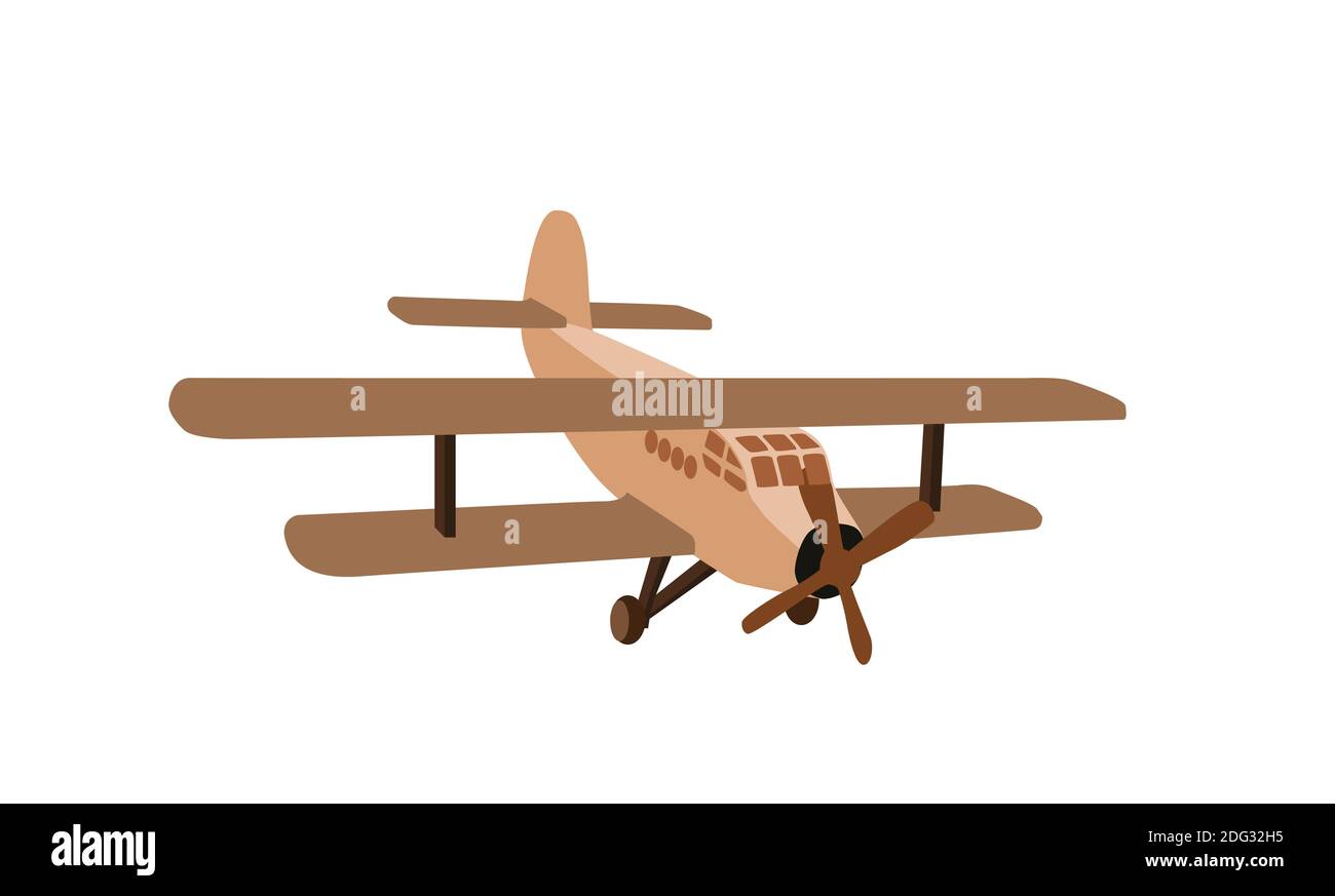 Color model of an old plane. Isolated on White Background. Illustration ...