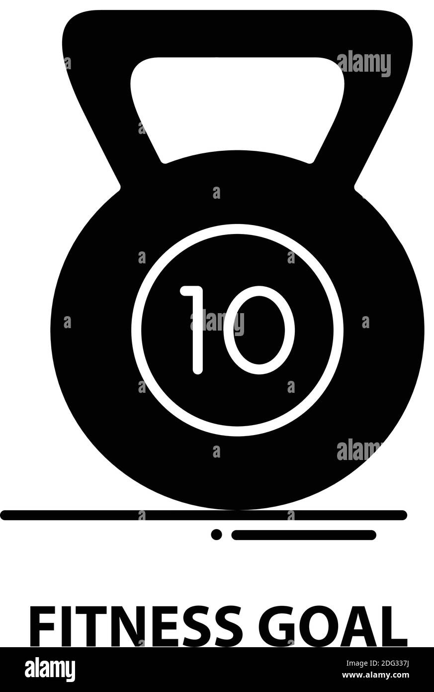fitness goal icon, black vector sign with editable strokes, concept ...