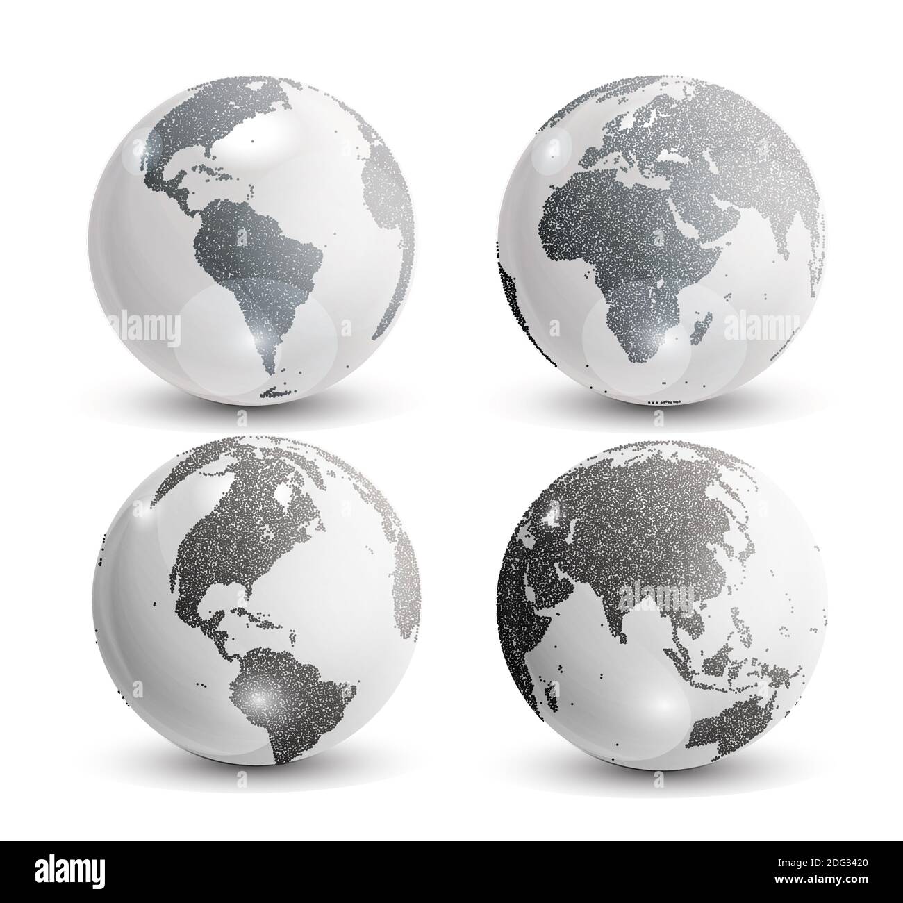 Realistic world map in globe shape of Earth. Illustration Stock Photo ...