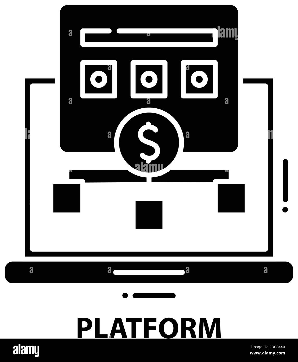 platform icon, black vector sign with editable strokes, concept ...