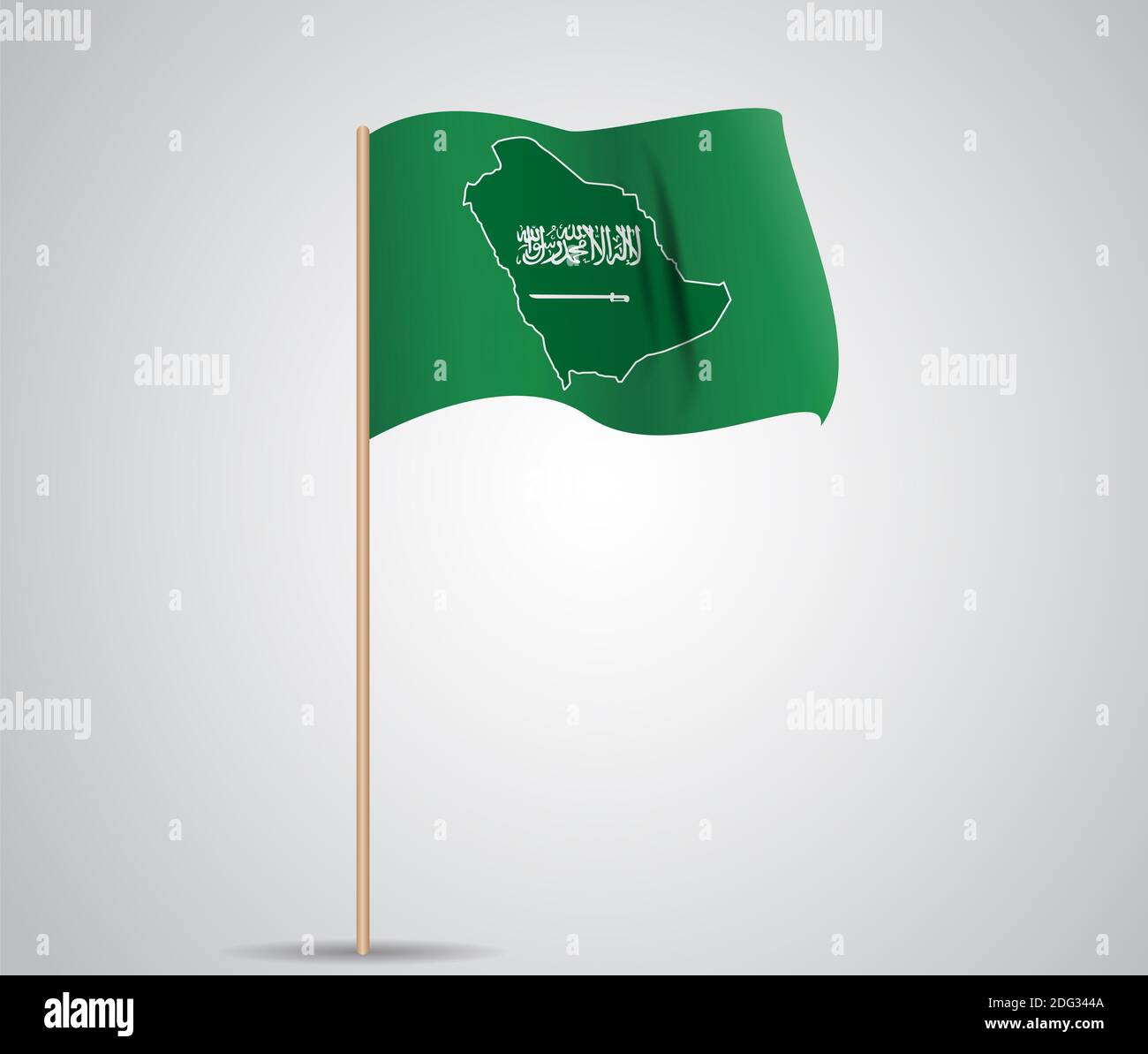 Green flag of saudi arabia with a sword. The correct size, proportion 2 ...