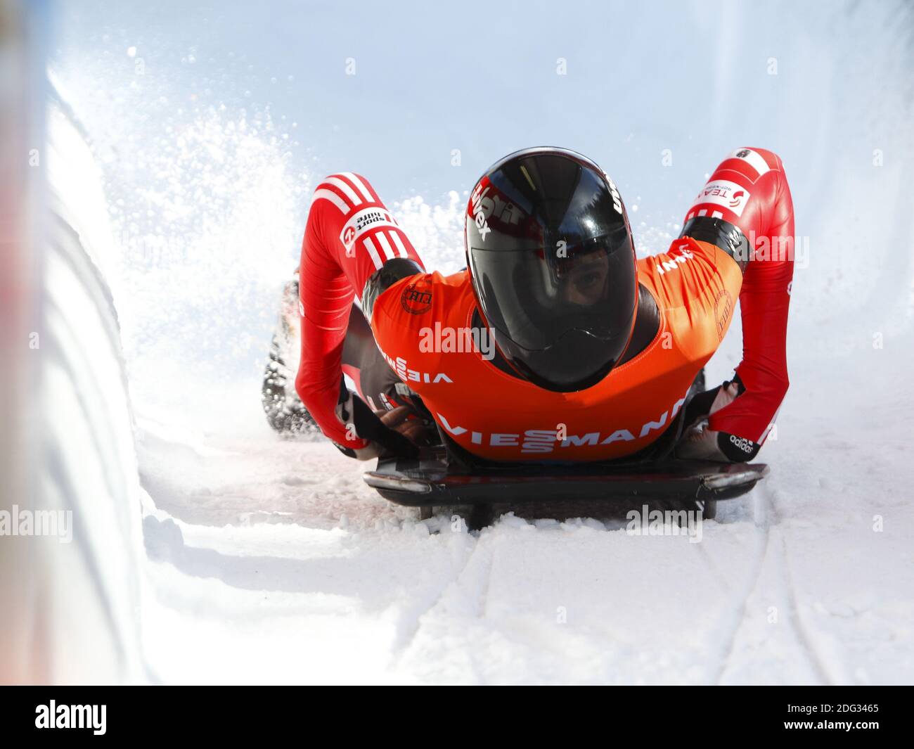 Skeleton driver during the Skeleton World Cup Stock Photo - Alamy