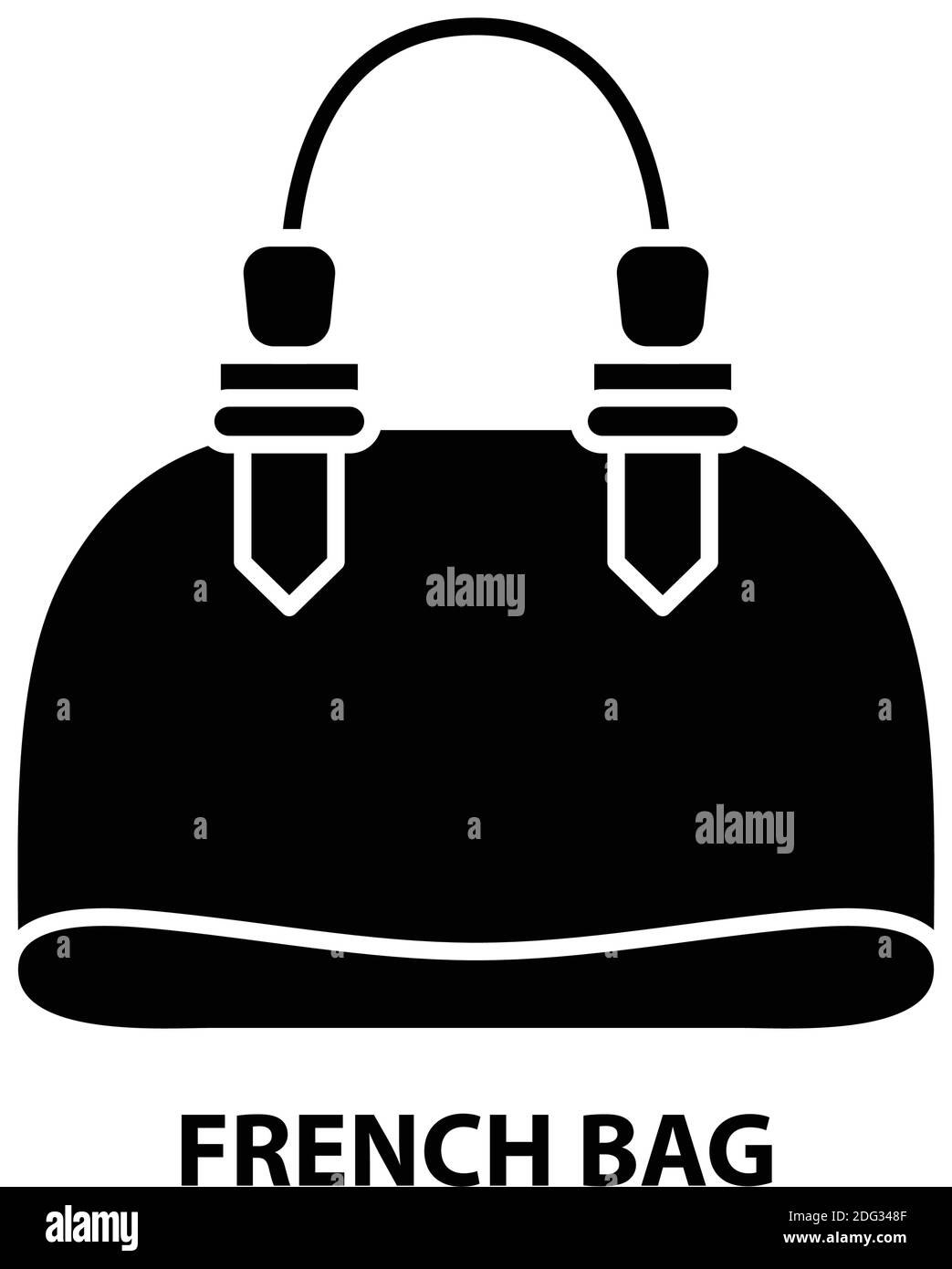 french bag icon, black vector sign with editable strokes, concept ...