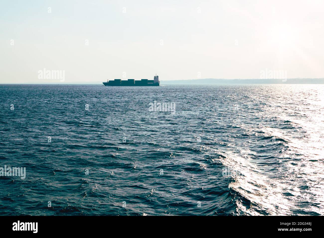 Cargo ship silhouette north sea hi-res stock photography and images - Alamy