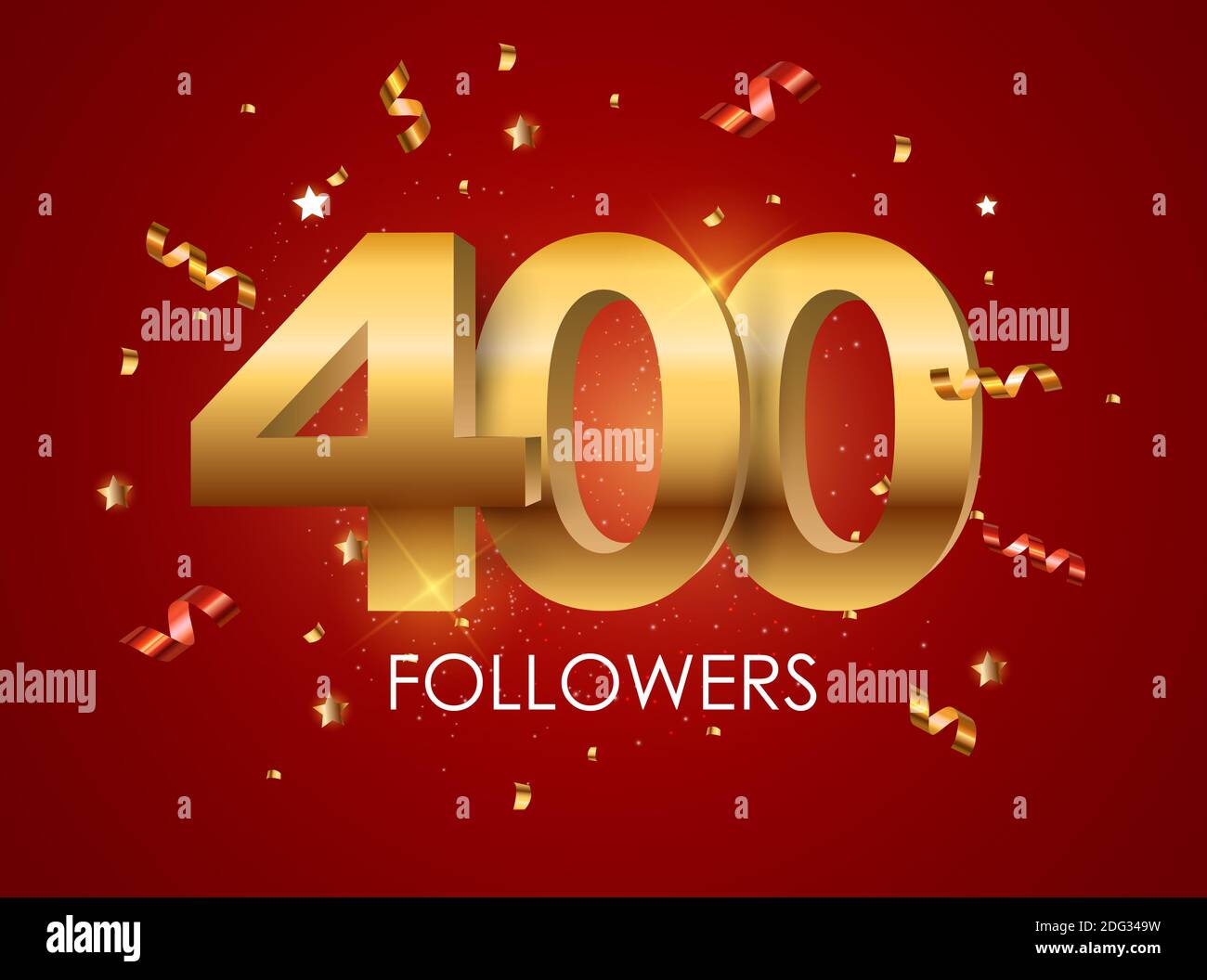 400 Followers Background Template Illustration Stock Photo - Alamy