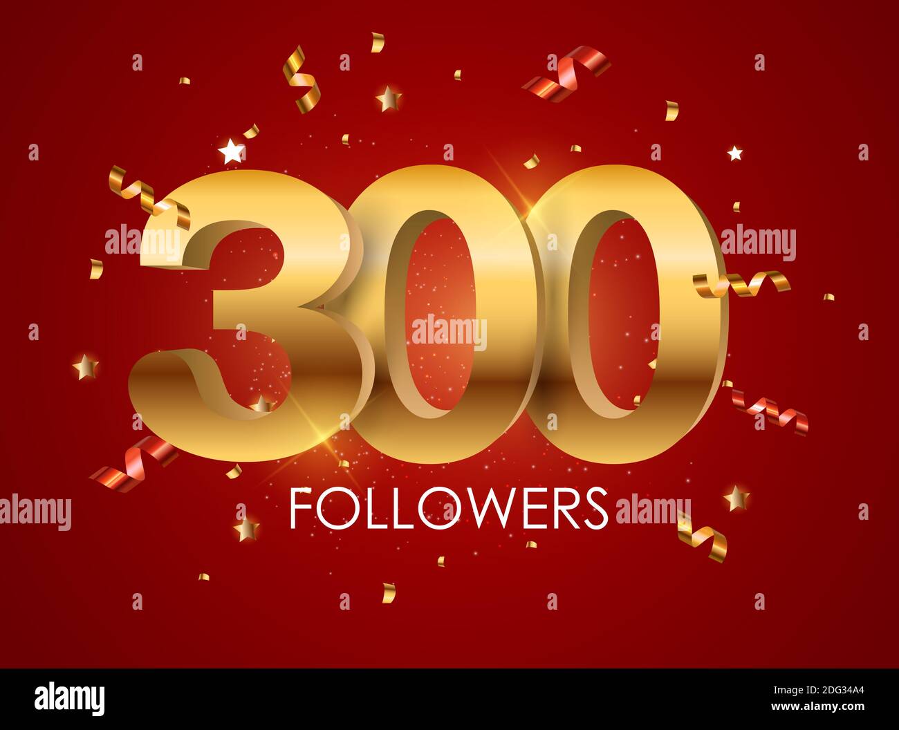 300 Followers Background Template Illustration Stock Photo - Alamy