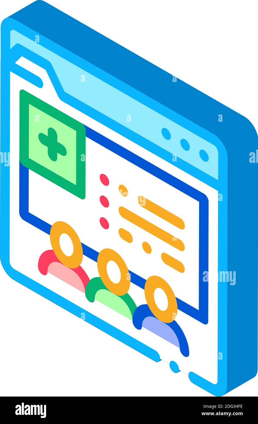 medical web site visiting people isometric icon vector illustration ...