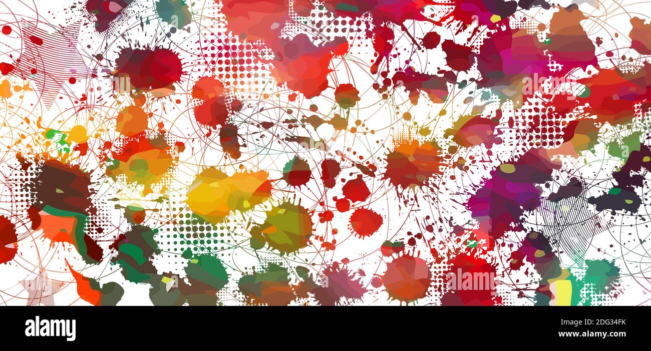 A background of multicolored spots. Paint stains background. Vector ...