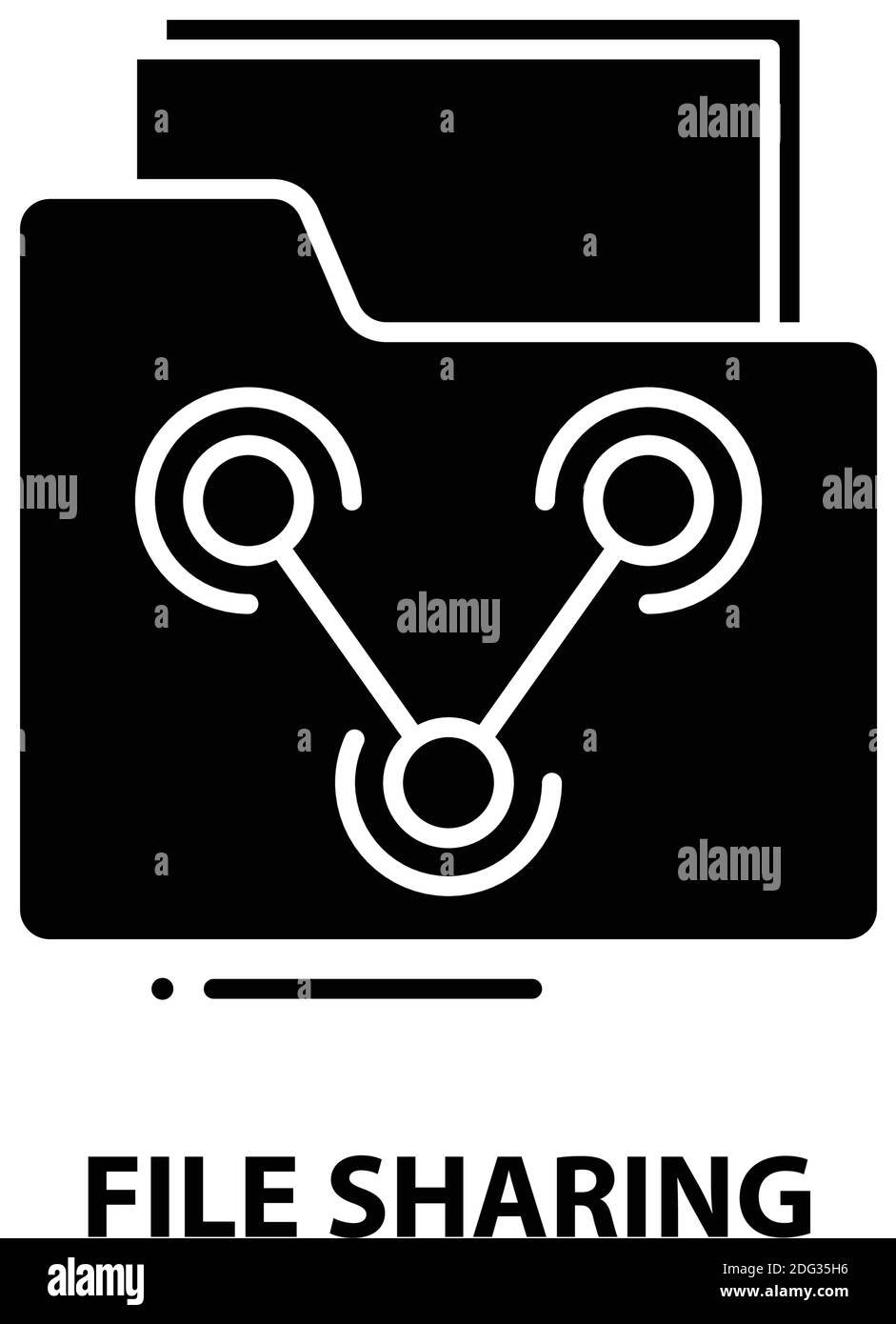 file sharing sign icon, black vector sign with editable strokes ...