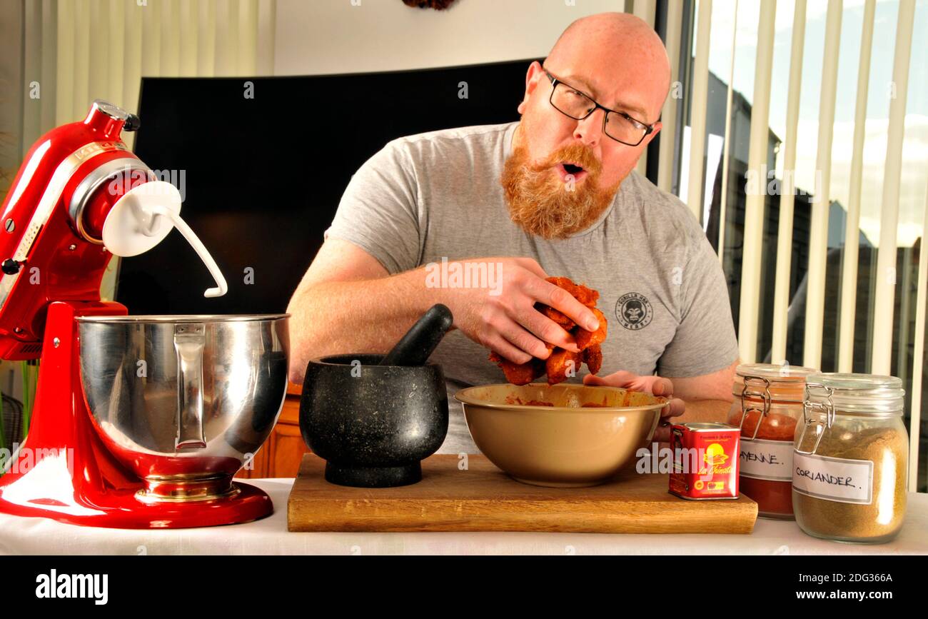Chef with mixer Stock Photo - Alamy