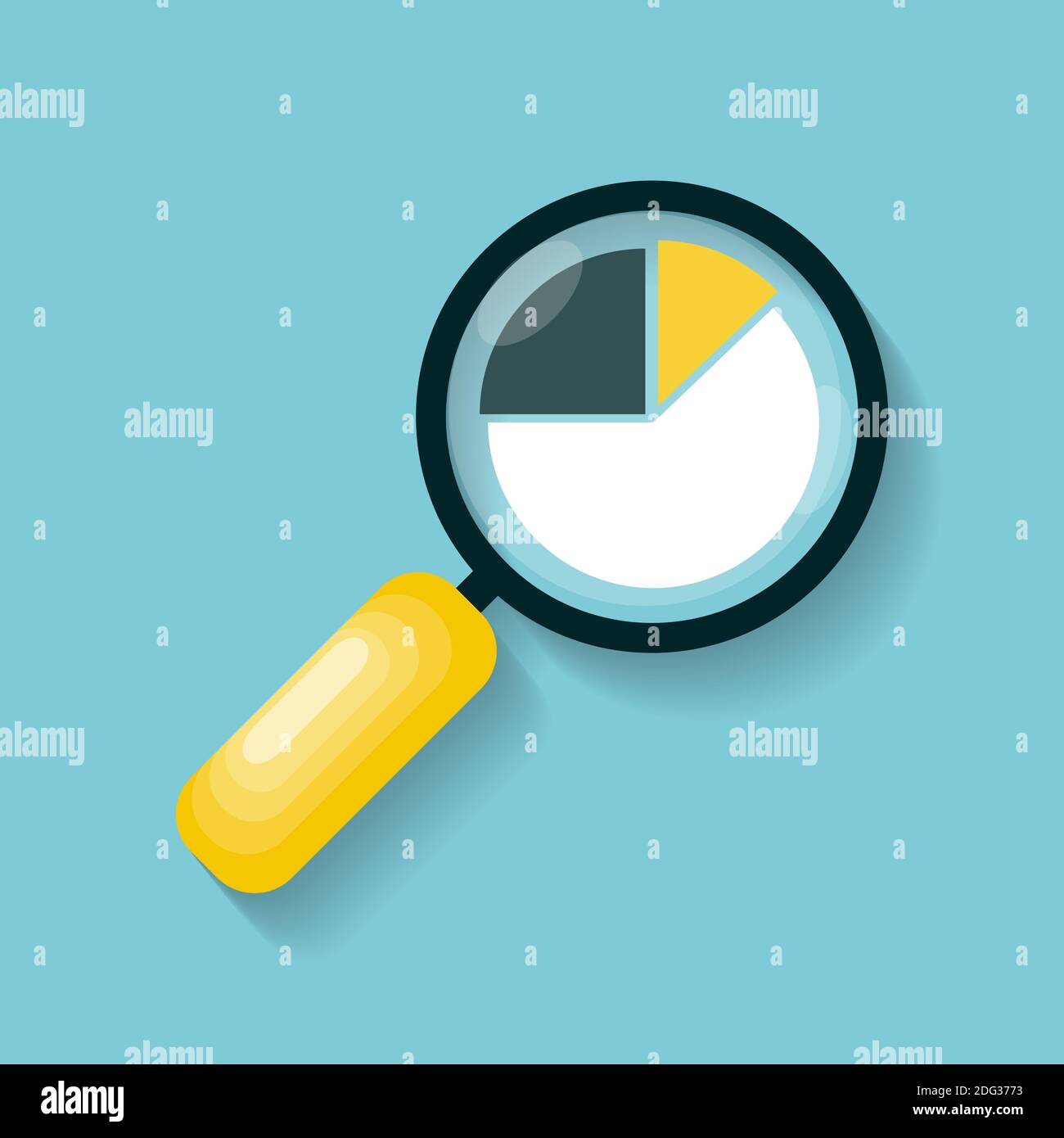 Magnifying Glass Icon in Modern Flat Style Illustration Stock Photo - Alamy