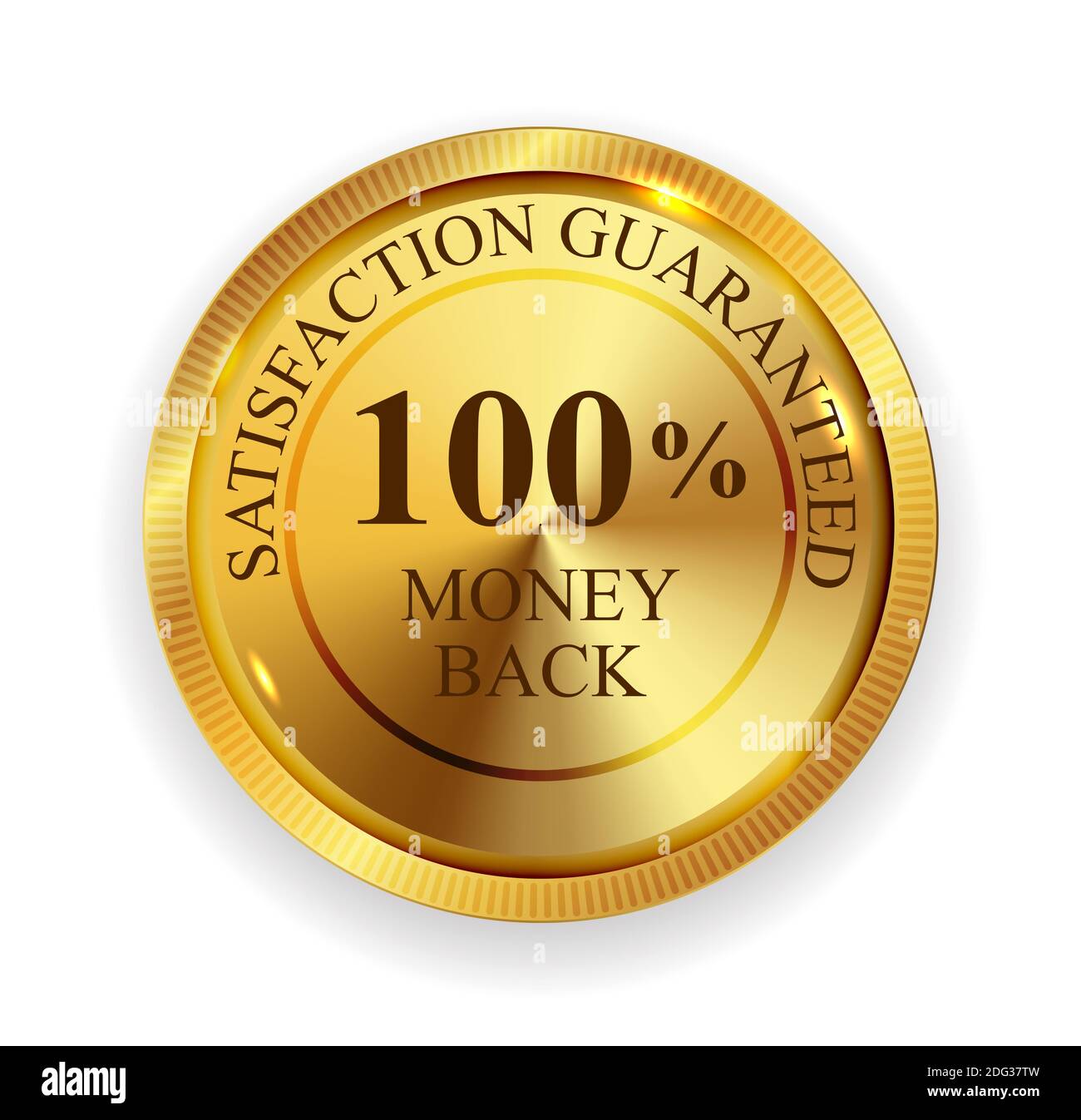 Premium Quality 100 Money Back Golden Medal Icon Seal Sign Isolated on ...