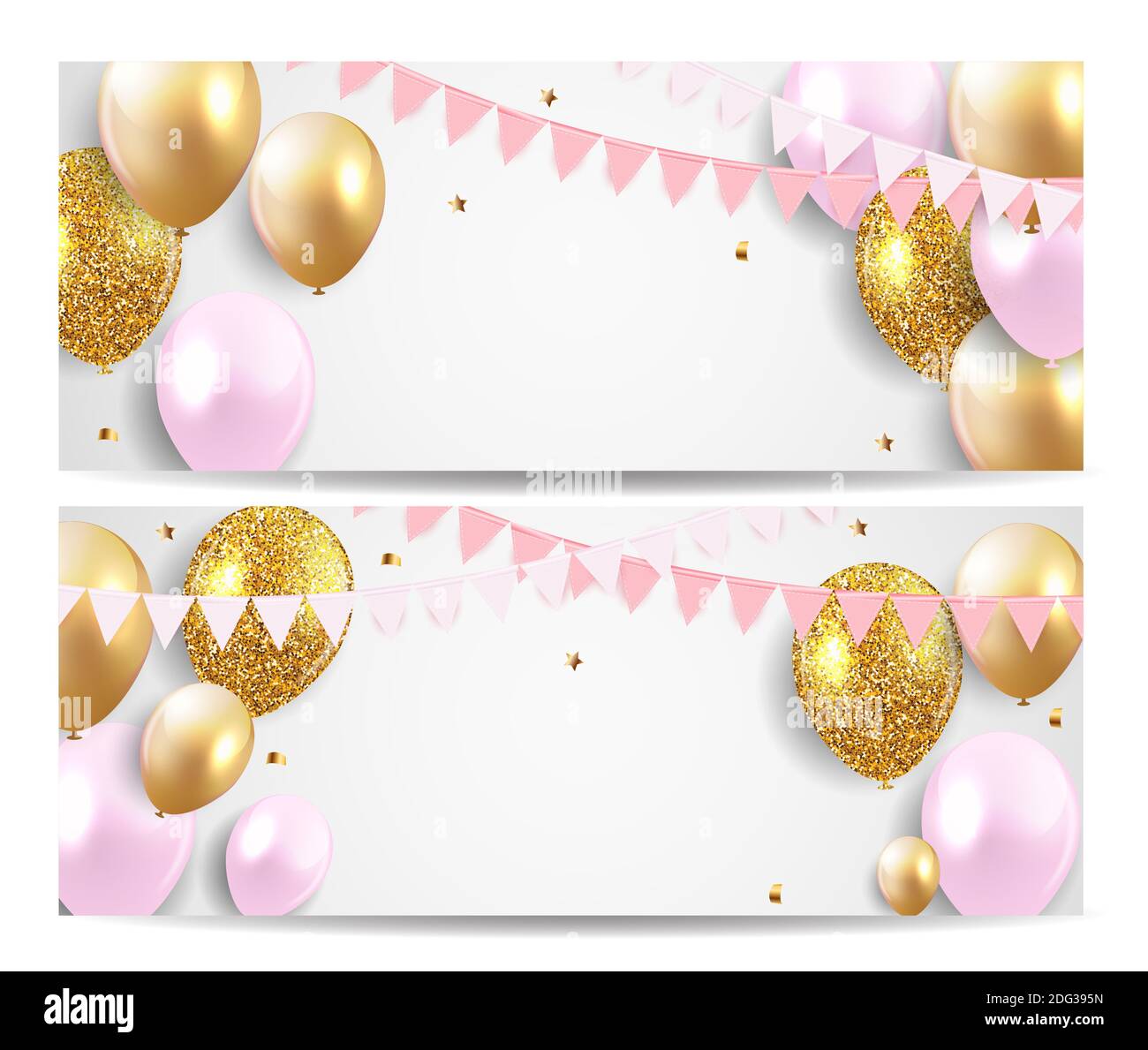 Color glossy balloons birthday party card background. illustration ...